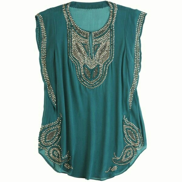 Calypso St. Barth | Tops | Calypso St Barth Mila Silk Embellished Tunic ...